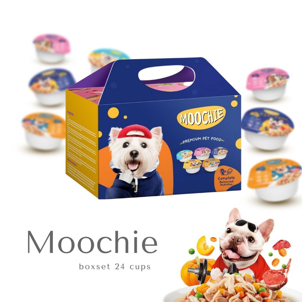 Moochie อาหารสุนัข Box Set 24 Cups (รวมรสชาติ) - moochiepetfood - ThaiPick