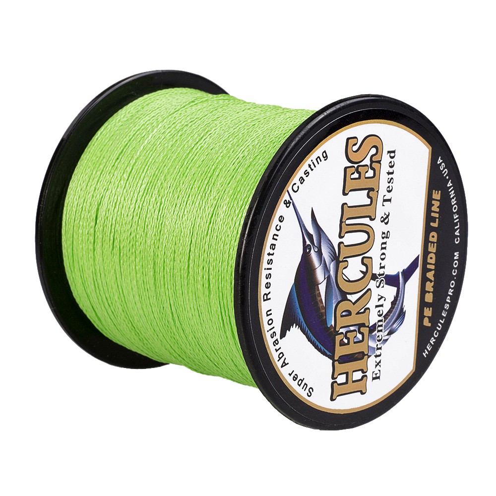 500M Fluorescent Green 6lb-100lb Hercules Pe Braid Fishing Line Strong ...
