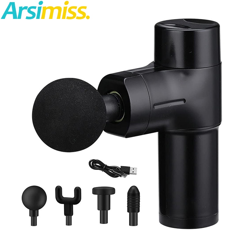 Arsimiss Portable Mini Massage Gun USB Quiet Deep Tissue Back Massager ...