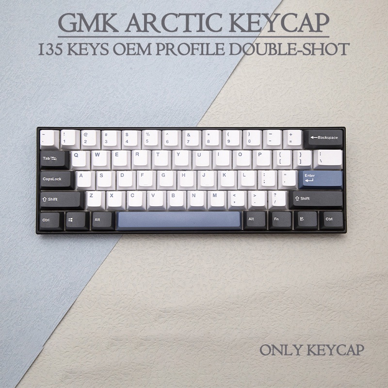 ชุดปุ่มกดคีย์บอร์ด 135 คีย์ GMK Arctic Keycaps PBT Double-shot OEM ...