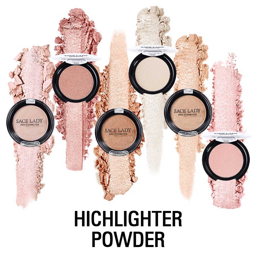 SACE LADY Highlighter Powder Glitter Palette Makeup Glow Face Contour ...