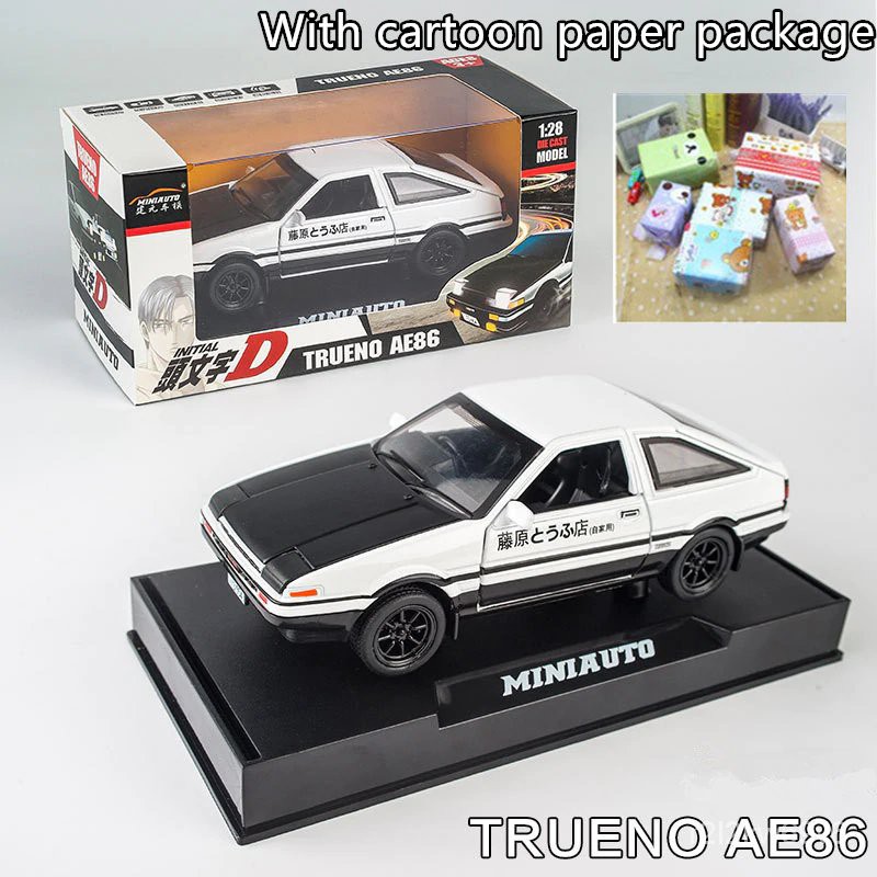1:28 INITIAL D Toyota AE86 Alloy metal Toy Car Model Diecast Toy ...
