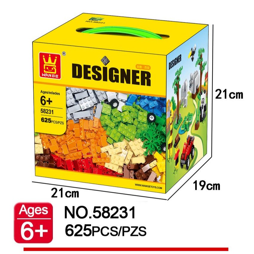 Wange 58231 จำนวนตัวต่อ 625 ชิ้น Bulk Brick Building Blocks DIY ...