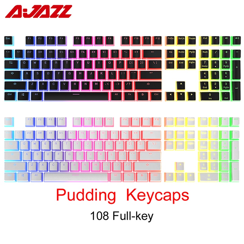 แป้นพิมพ์คอมพิวเตอร์ 108 Keys Mechanical Keyboard PBT Pudding Keycaps ...