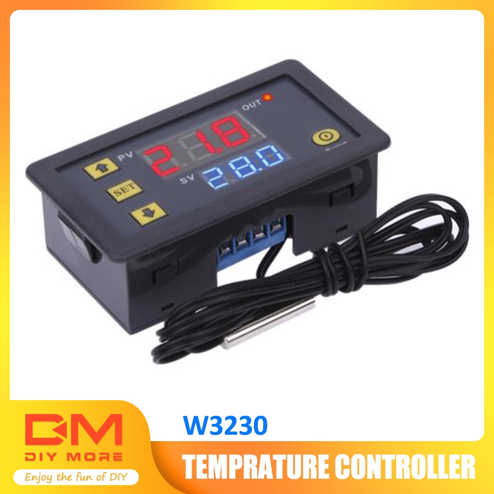 DIYMORE W3230 LCD Thermostat DC 12V24V 20A AC 110V-220V 10A Temperature Controller With Probe ...