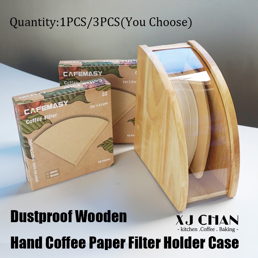 XJCHAN Solid Wooden Hand Coffee Paper Filter Holder Fan-shape / V60 ...