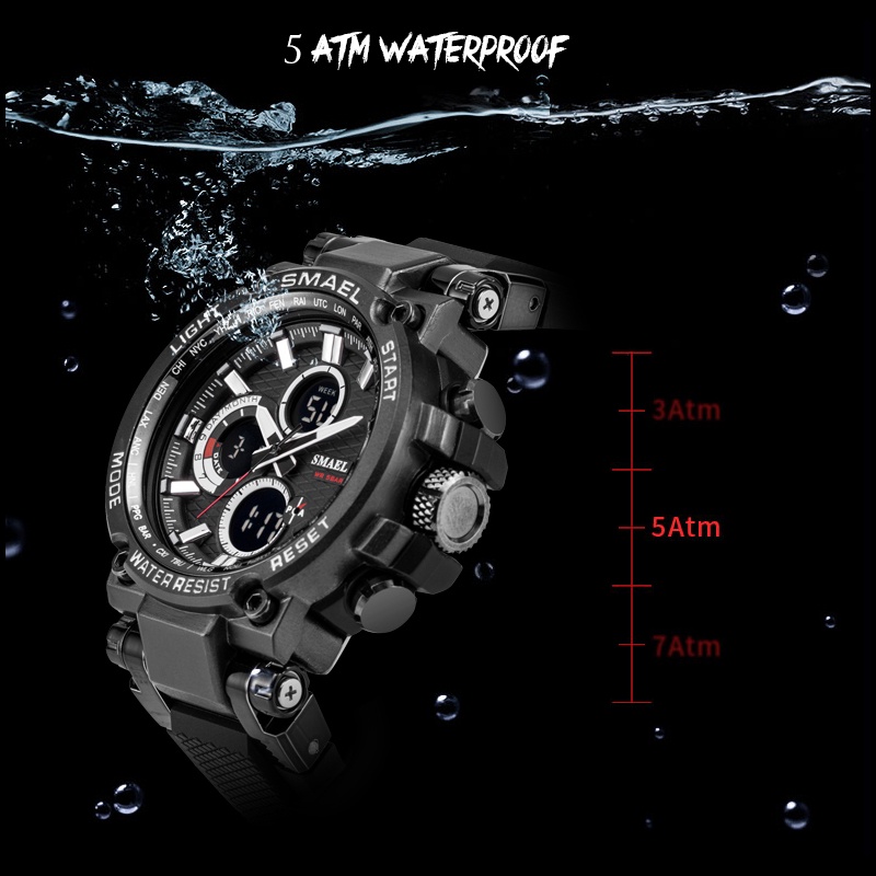 SMAEL 1803 Sport Watch Men Watches Waterproof 5Bar Dual Time Men39s ...