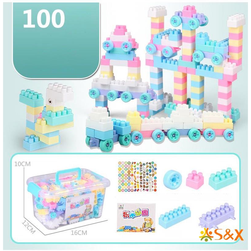 S&X100Pcs/Set Baby Early Education Plastics Large Particles DIY ...