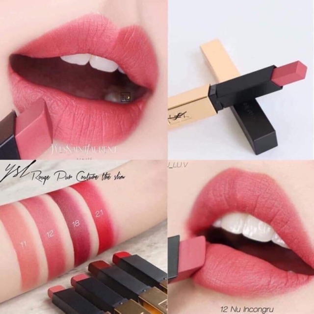 ลิปสติก YSL Rouge Pur Couture The Slim Matte Lipstick 11 12 21 23 09 ลิปysl พร้อมกล่องและถุง ...