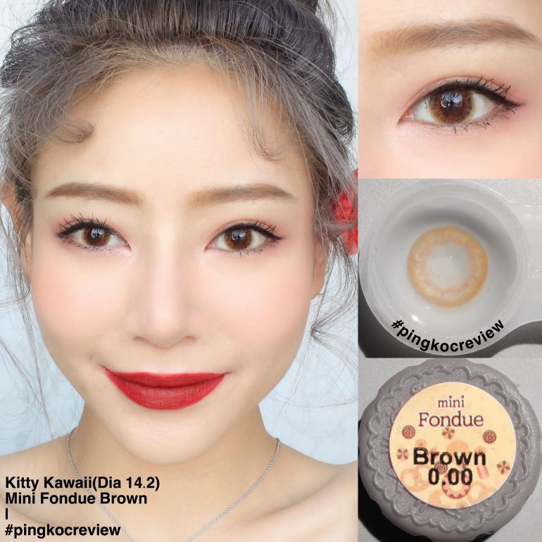 Anna Brown , Gray Eff.18 Kitty Kawaii Contact Lens คอนแทคเลนส์ บิ๊กอาย ...