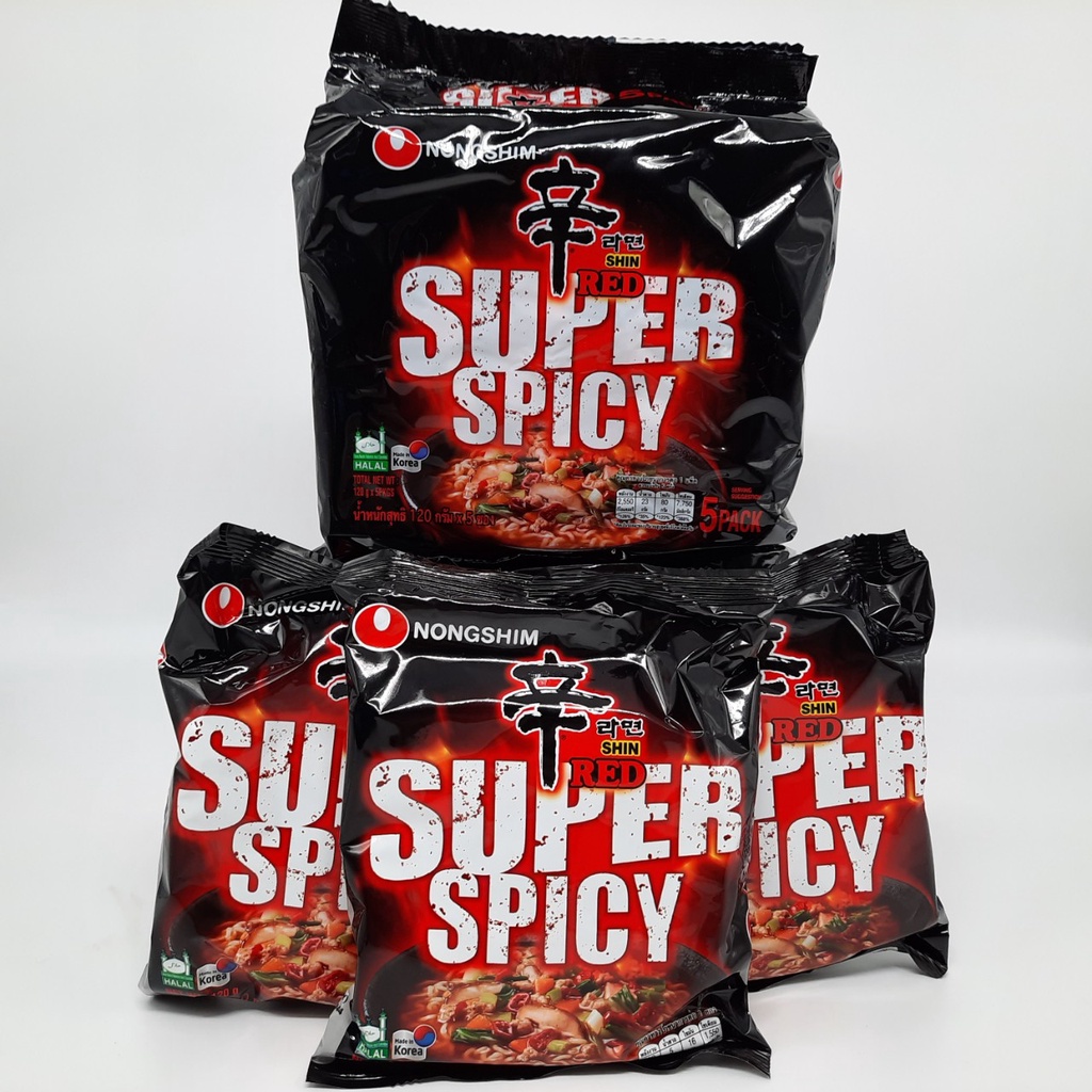 มาม่าเกาหลี Shinramyun Red Super Spicy ชินรามยอน ซุปเปอร์ สไปซี่ 신라면