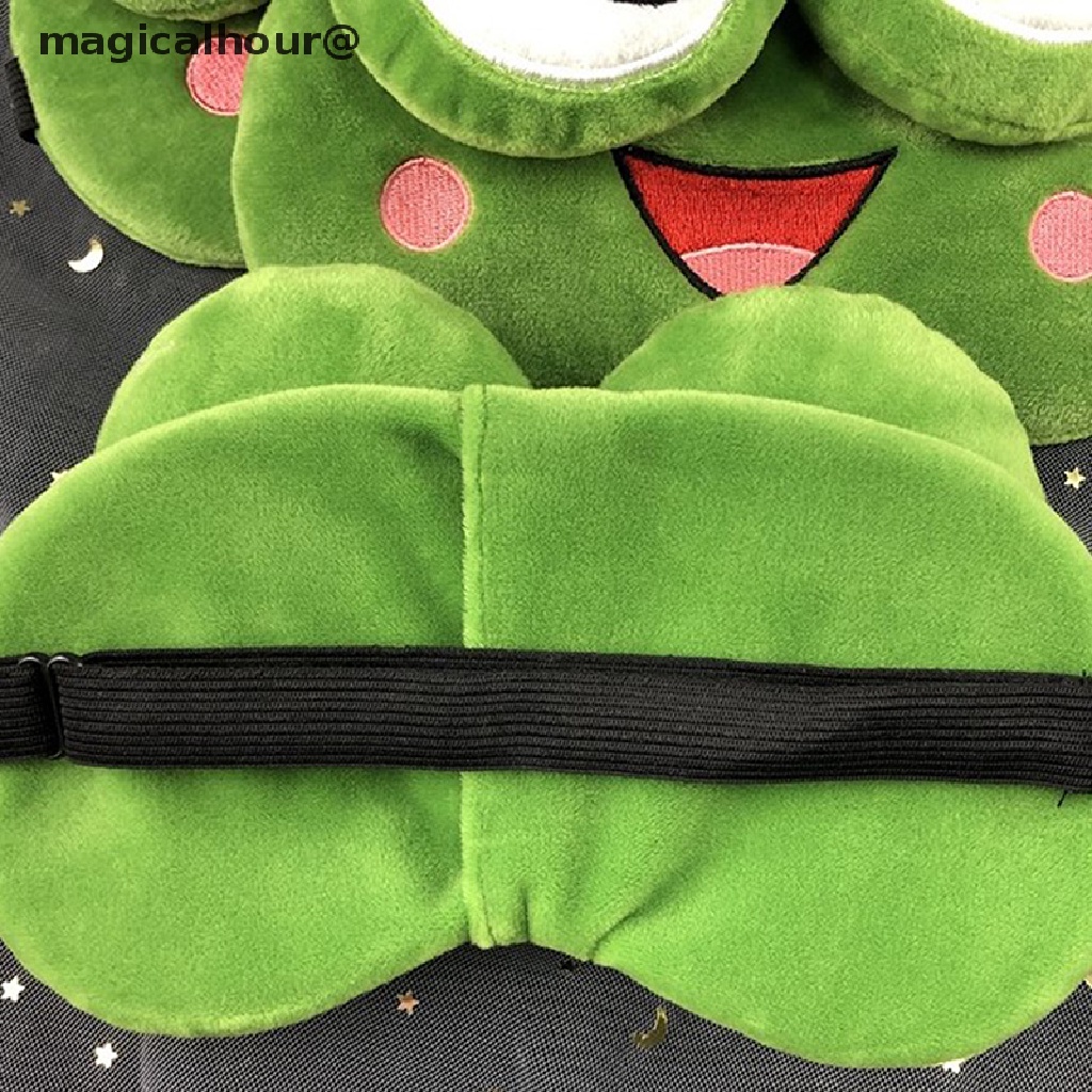 magicalhour 3D Suede Embroidered Frog Big Eye Mask Cartoon Breathable ...