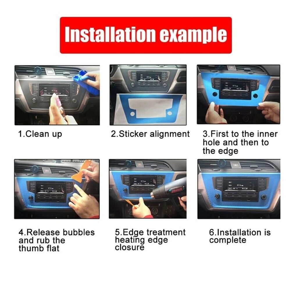 Car Stickers 5D Premium Carbon Fiber Car Dashboard Kit Stickers For BMW ...