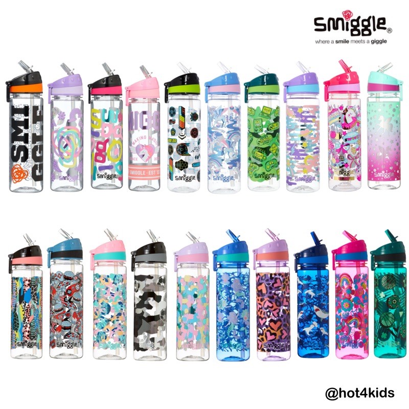 smiggle สมิกเกอร์ กระติก น้ำหลอดดูด water bottle 650 ml ????จ่ายปลายทาง ...