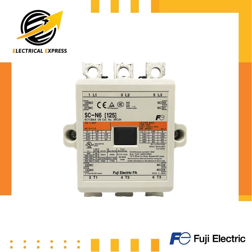 Fuji Electric แมกเนติก คอนแทคเตอร์ ฟูจิ รุ่น SC-N6 DC200-240V / AC200-250V 50/60Hz (FUJI ...