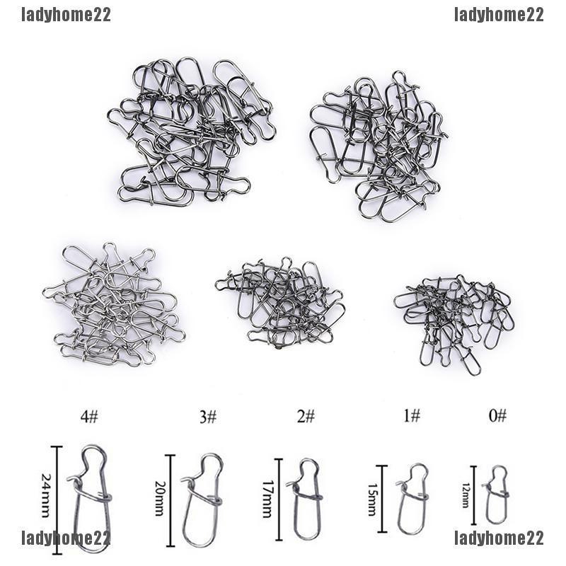 100pcs #0-#4 Fishing Duo-lock Snap Stainless Steel Nice Snaps Tackle ...