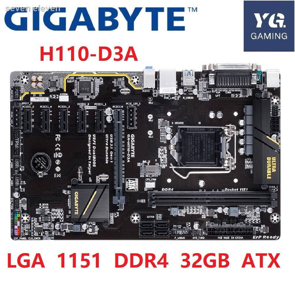 เมนบอร์ดเดสก์ท็อป Gigabyte Ga - H110 - D3A Lga 1151 Ddr4 Usb3 . 1 Usb2 . 0 32 Gb H110 - D3A ...