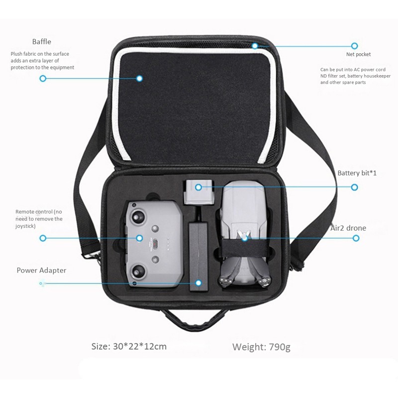 Keayisofine for DJI Mavic Air 2 Case Bag Water Resistant Portable ...