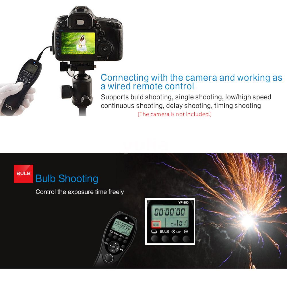 YouPro YP-880 DC2 Camera Wired Shutter Release Timer Remote Control LCD Display for Nikon D750 ...