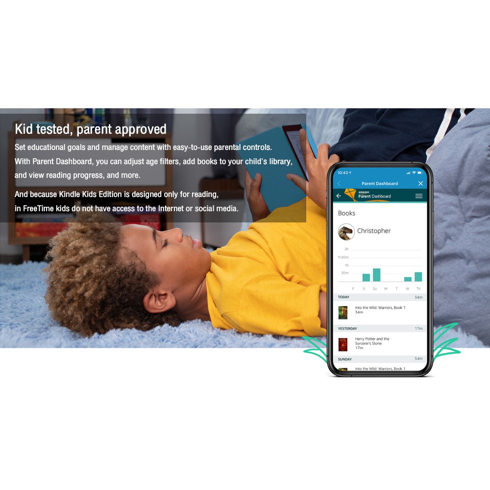 Amazon Kindle Kids eBooks Reader (10th Gen 2019) 8GB Wi-Fi หน้าจอขนาด 6 ...