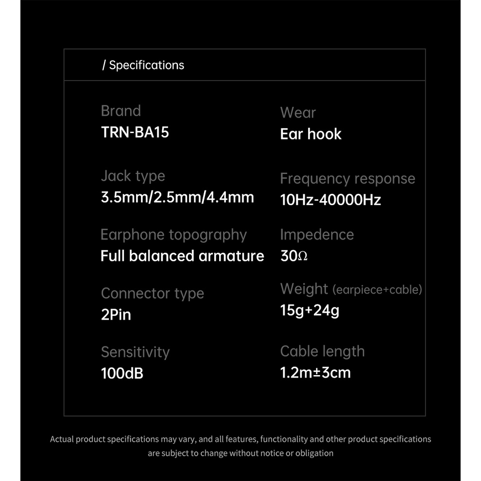 TRN BA15 15 Balanced Armature 30BA In Ear EarphonesHIFI Headset DJ ...