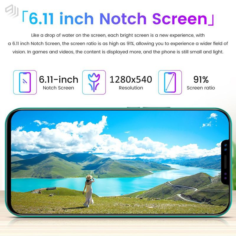 X20 Pro MTK 6763 6,11 inch 8 + 128G Handphone Ultra HD Screen Android 9.1 Mobile Phone Dual SIM ...
