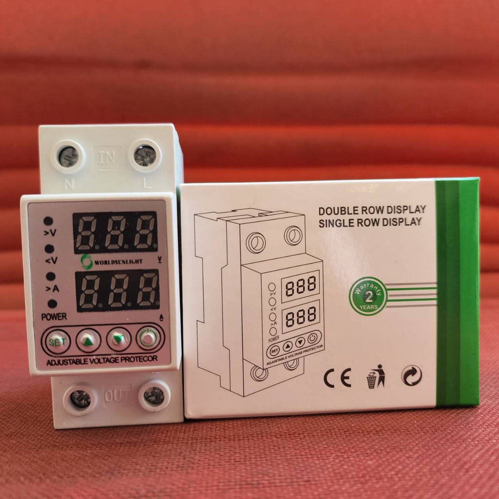 อุปกรณ์ป้องกันไฟเกินไฟตกกระแสเกิน (Dual) SINOTIMER SVP-916 230V Auto-recovery UnderOver Voltage ...