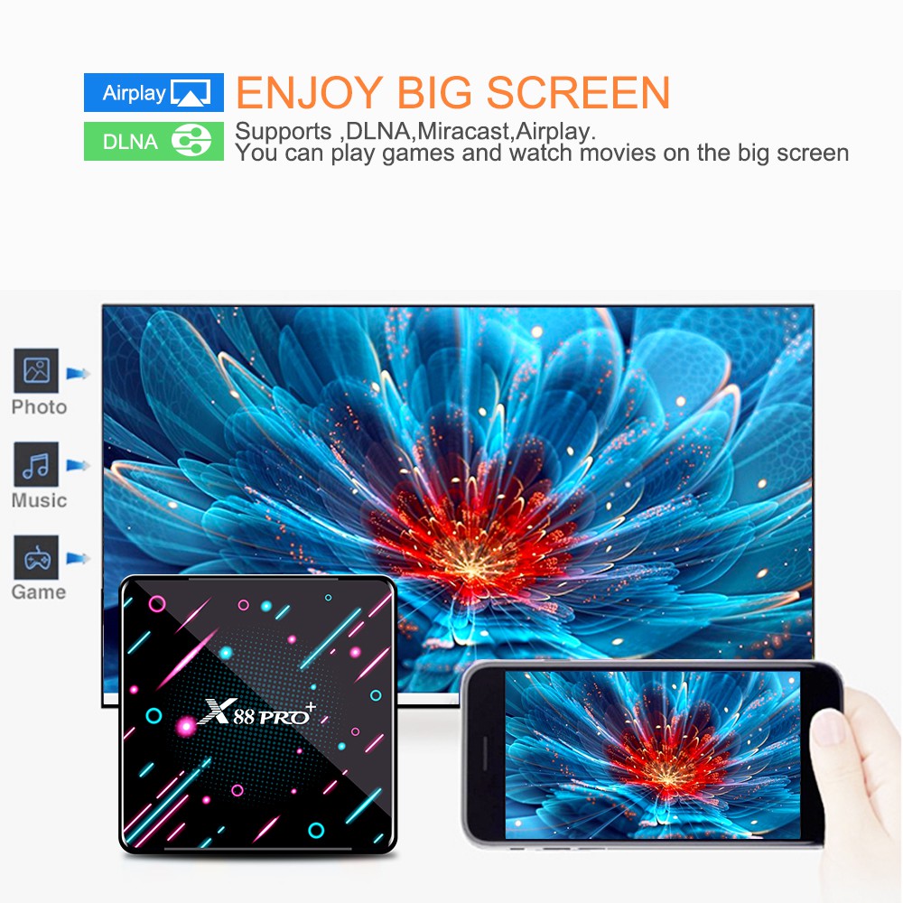 X88 Pro Plus Smart Android TV Box Android 9.0, RK3368 Quad-Core CPU ...