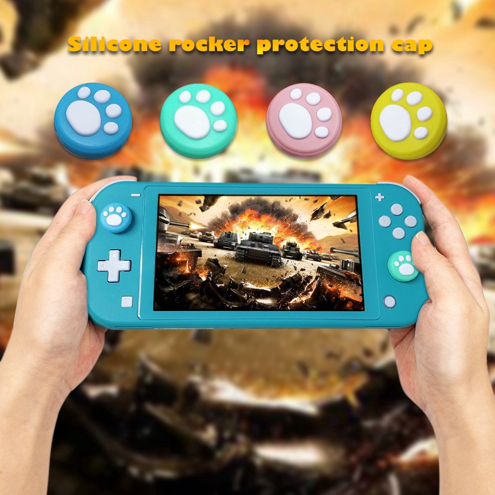 Kawaii Cute Thumb Grips Cap / Soft Cat Paw Joystick Silicone Protective ...