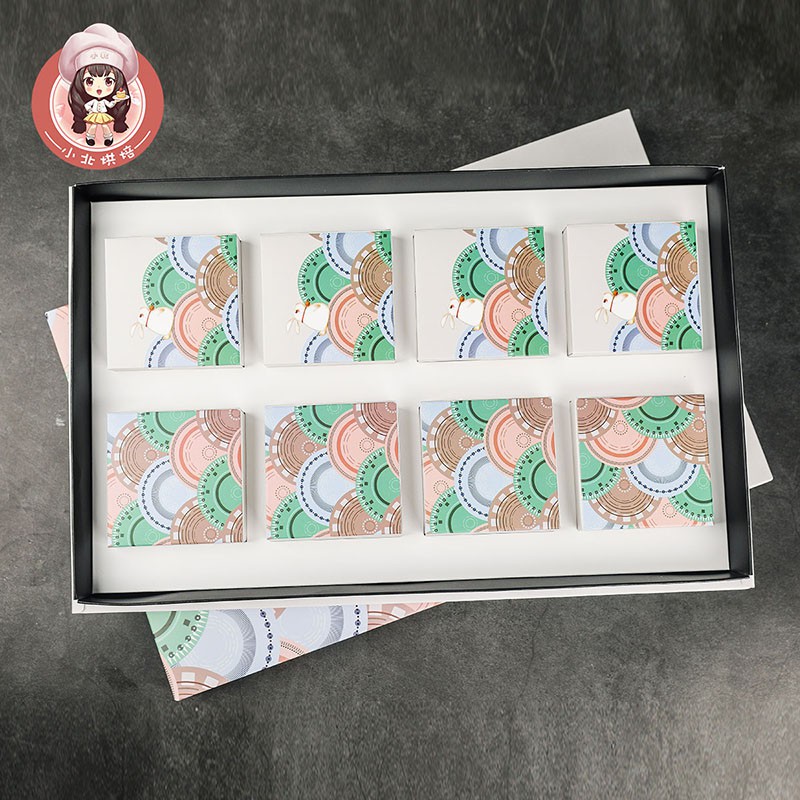 Mid-autumn moon cake packaging gift box egg yolk crispy moon cake box ...