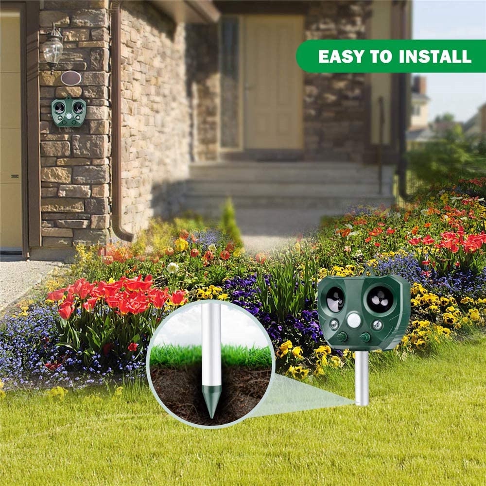 SIMPLE Waterproof Solar Power PIR Sensor with 2 Speakers for Garden ...