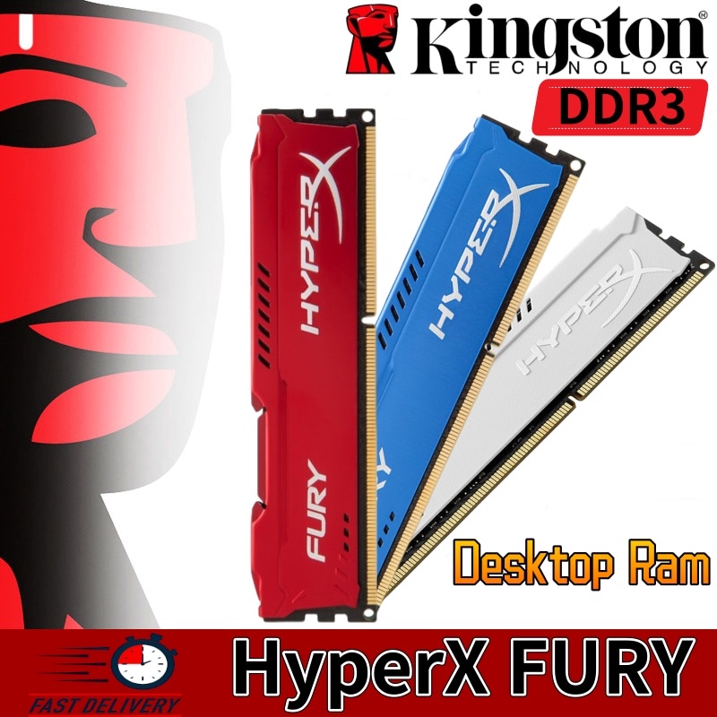 ♣Kingston HyperX FURY Desktop RAM 4GB 8GB DDR3 1600Mhz 1866Mhz 240Pin Desktop Memory DIMM RAM ...