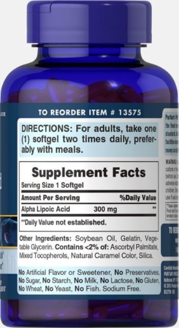 พร้อมส่ง แท้ Puritans Pride Alpha Lipoic Acid (ALA) 300 mg 60 และ 120 ...