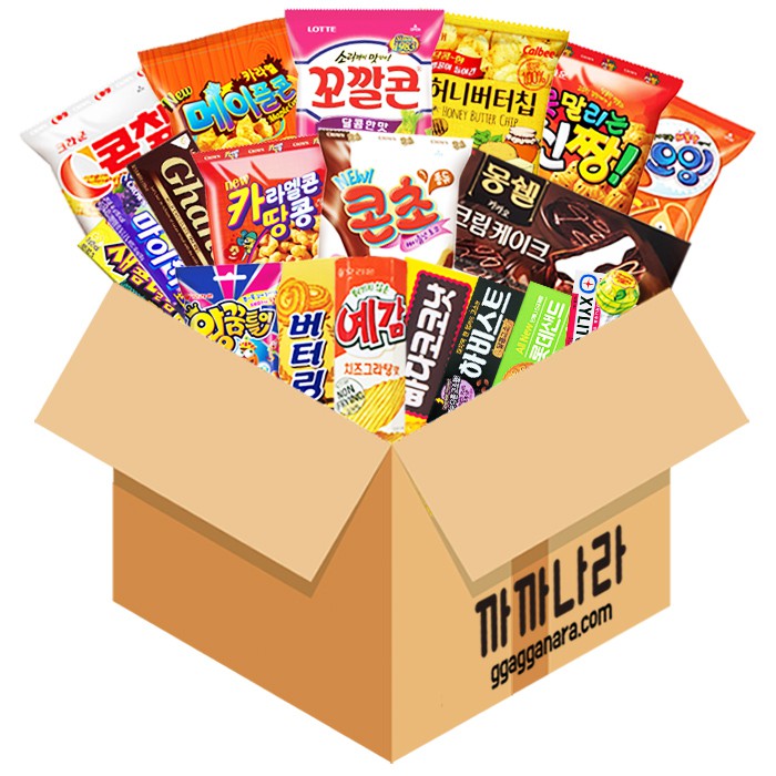 [Korean Snack] Ggagganara Snack Lucky Box 21p Gift Set / Korea Cookie ...