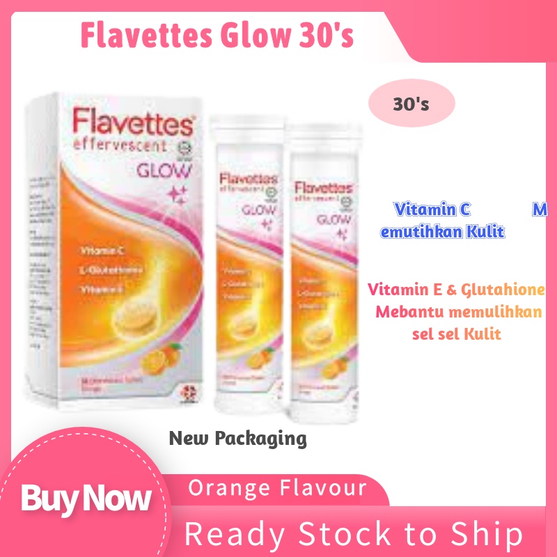 [Shop Malaysia] Flavettes Effervescent GLOW Vitamin C 1000mg Vitamin E ...