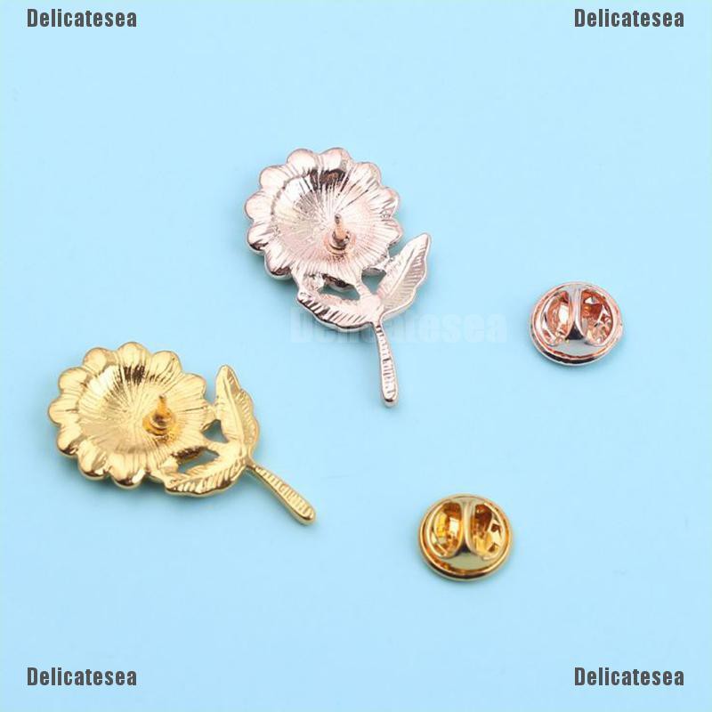 Delicatesea Fashion Crystal Sunflower Brooch Pin Collar Badge Corsage ...