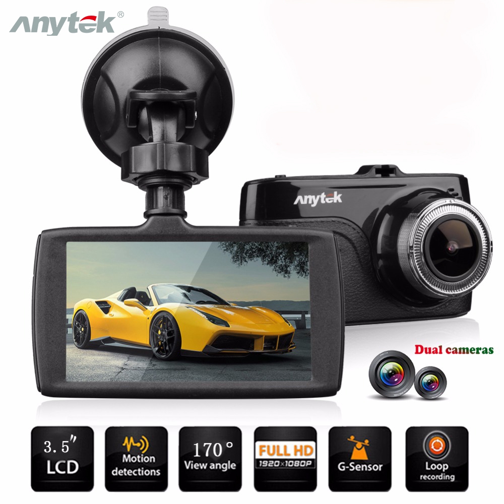 Anytek X18 3.0 inch car DVR 1080P FHD dual lens car DVR WDR G-sensor ...
