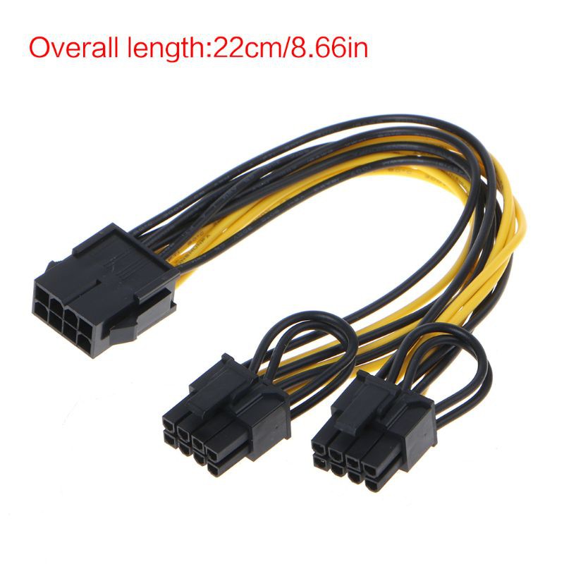 CPU 8-pin to Double PCI-E 8-Pin ( 6 P 2 P ) Splitter Cable Power Supply ...
