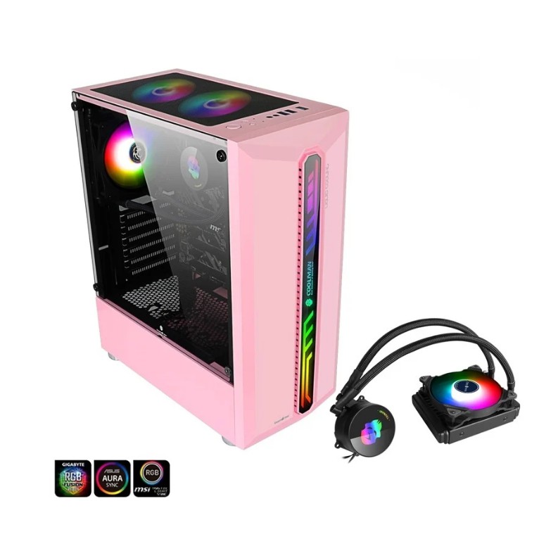 ATX Case (NP) TSUNAMI Coolman 190-1 (Liquid Combo) Ablaze (Pink ...