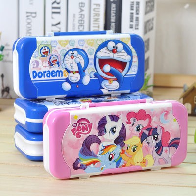 Cartoon multi-function stationery box childrens three-layer pencil box ...