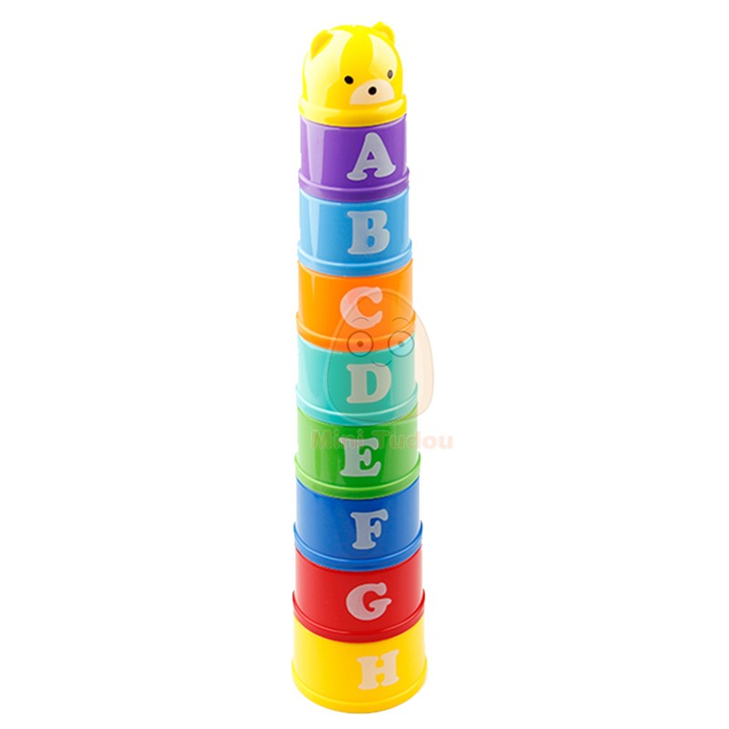 ซ้อนของเล่นStack Cu Educational Baby Toys Rainbow Color Figures Folding ...