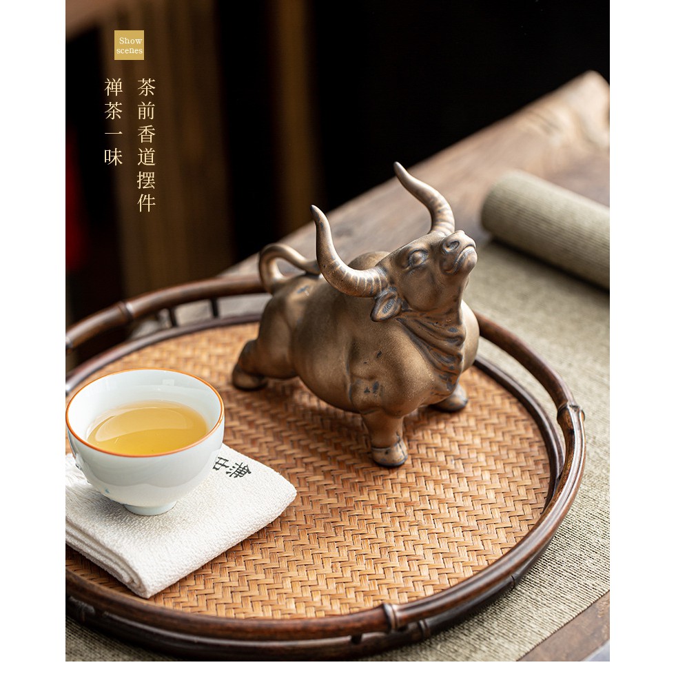 Purple Clay OX Tea Pets Yingxing purple sand Cow Statues Tea ...