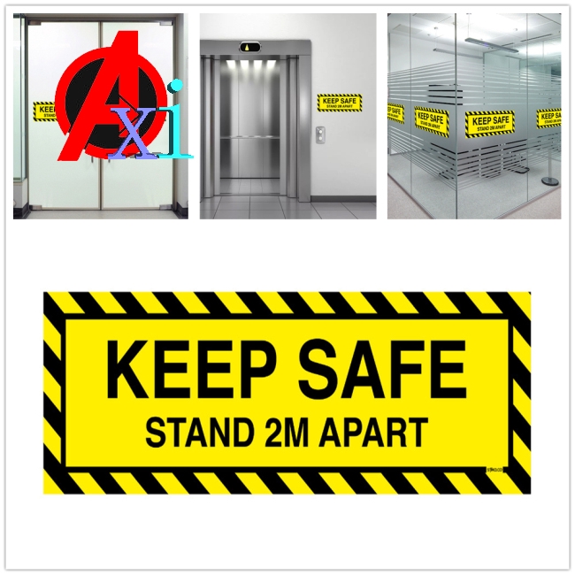 Social Distancing Decals Safety Sign Marker KEEP SAFE Distance Warning ...