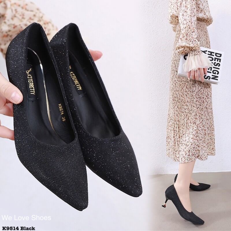 K9514รองเท้าคัทชูปลายแหลมทรงสวย ส้นสูง 2.5 นิ้ว - yaowarak2704 - ThaiPick