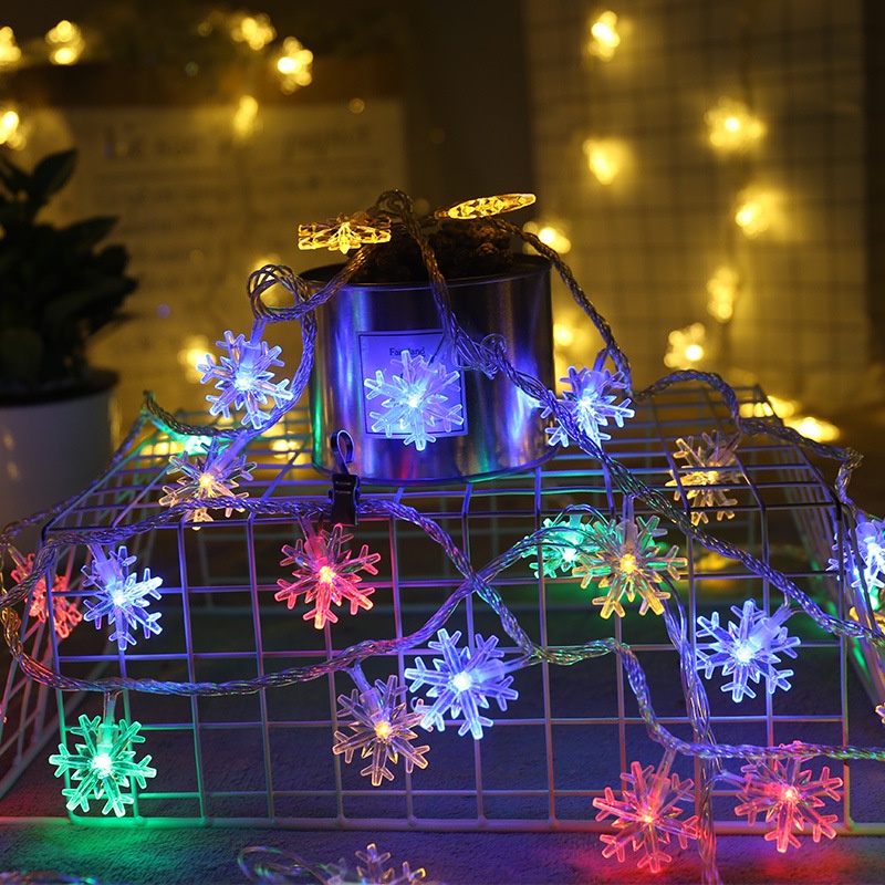 ผลิตภัณฑ์อย่างเป็นทางการ1.5M 3M Snowflake LED String Lights Fairy Lights Led Light Battery ...