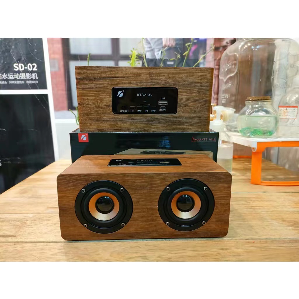 ลำโพงบลูทูธ KTS-1612 เสียงทุ้มหนักแน่น ลำโพงลายไม้2ดอก.กำลังขับ: 5W - xshop2019 - ThaiPick