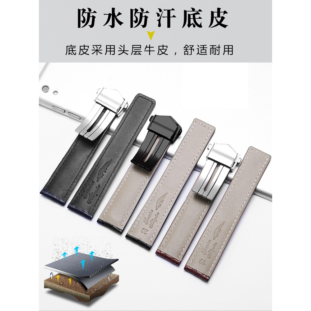 Haoya สายนาฬิกาข้อมือหนังจระเข้แท้ พับได้ สําหรับ Calila Monaco F1 20 ...