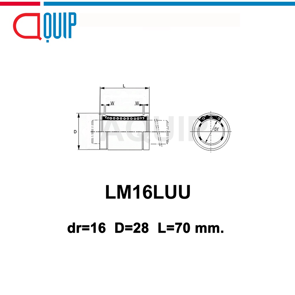 LM16LUU KWD ลีเนียร์แบริ่งสไลด์บุชกลม ( LINEAR BALL BUSHING LM16 LUU ...