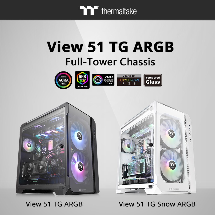 CASE (เคสกระจก) THERMALTAKE View 51 Tempered Glass ARGB Edition ...