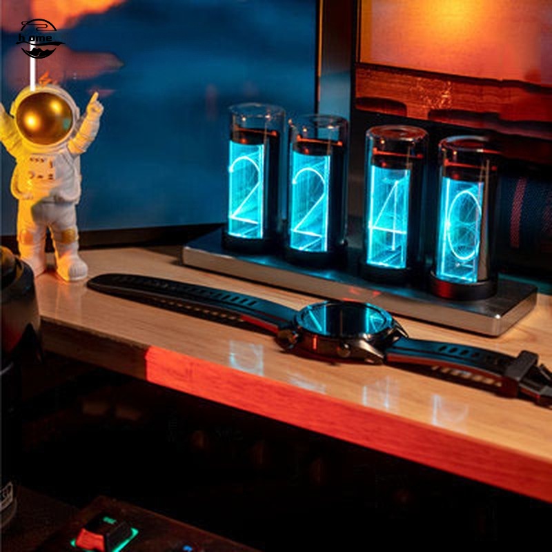 RGB LED Tube Clock Vintage Digital Nixie Clock Intelligent App Control ...